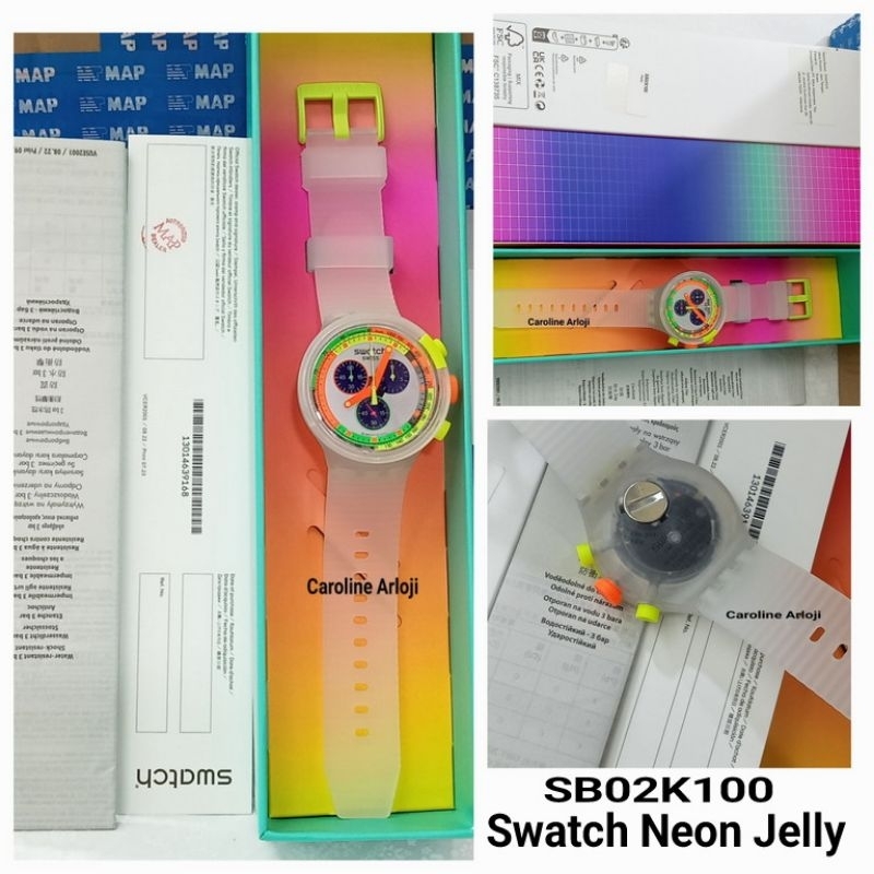 Jual Jam tangan pria Swatch SB02K100 Neon Jelly ( Garansi resmi MAP ...