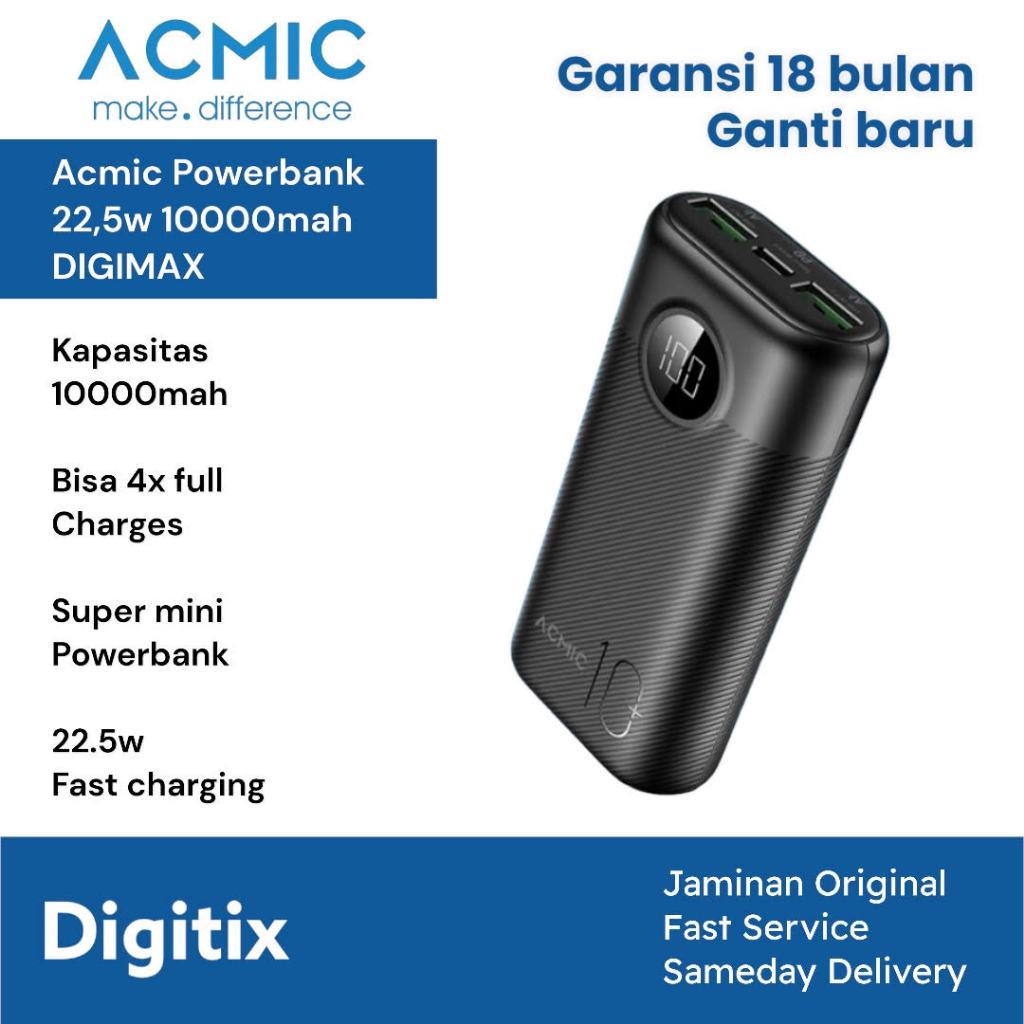 Jual ACMIC Digimax Powerbank 10000mAh Mini 22,5W Fast Charging Type C | Shopee Indonesia