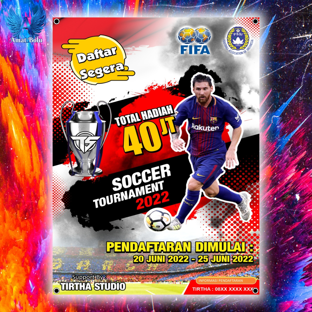 Jual Cetak Banner Cetak Spanduk TURNAMEN SEPAKBOLA Ukuran 200X300 CM ...