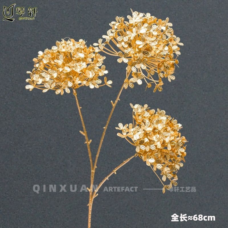 Jual Bunga Gold Artificial Estetik Golden Flower Asoka Emas Gold ...