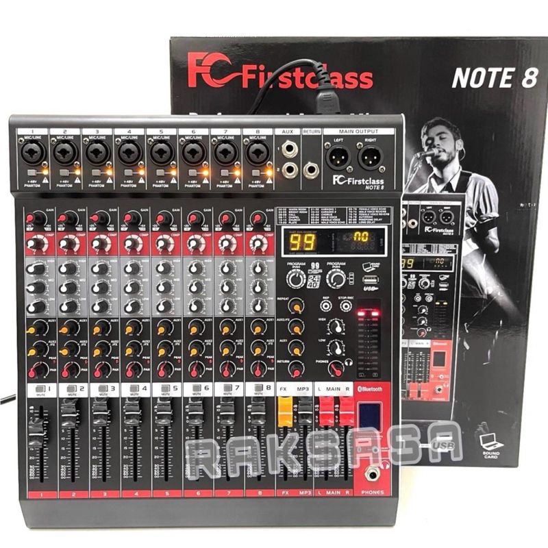 Jual Professional Audio Mixer With Compressor 8 Channel Firstclass Note 8 | Mixer Audio Note8 ...