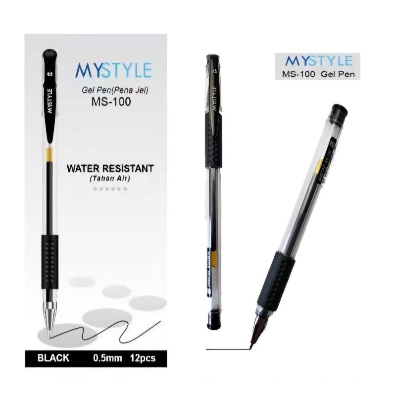 Jual Pulpen Gel 0.5mm MYSTYLE (12pc) | Shopee Indonesia
