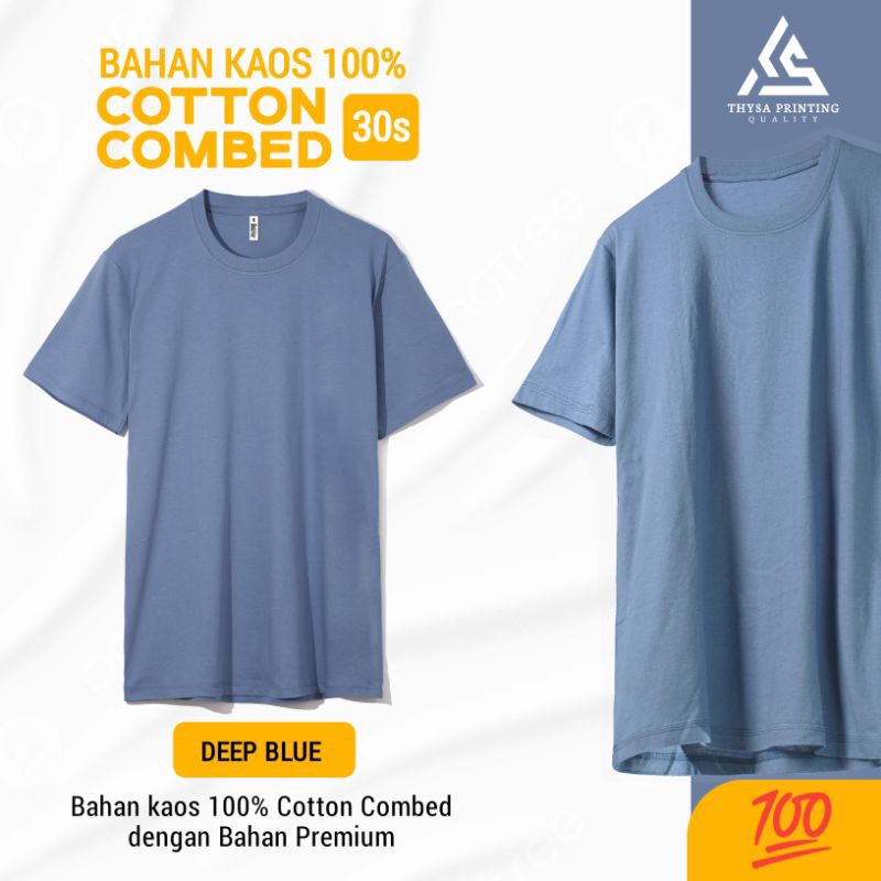 Jual Thysa Kaos Polos DEEP BLUE Cotton Combed 30s | Shopee Indonesia