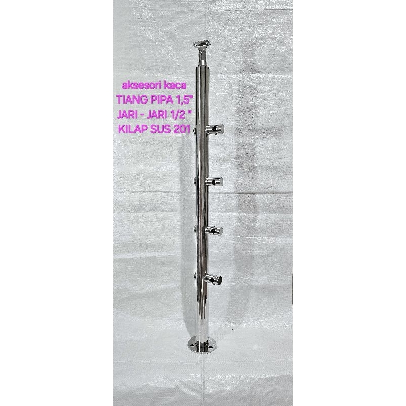 Jual TIANG RAILING PIPA BULAT JARI JARI 1/2 INCH/RAILING KACA/RAILING ...