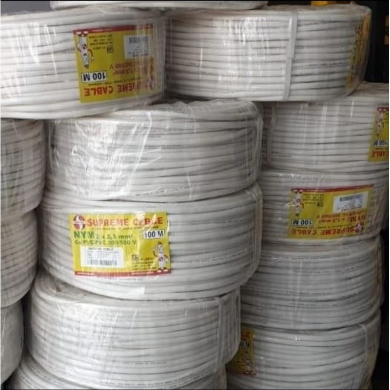 Jual Supreme Kabel Listrik Putih Kawat NYM 2 X 2.5 MM ( 100 Meter ) NYM ...
