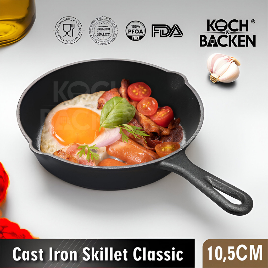 Jual KOCH&BACKEN Cast Iron Skillet Clasic 10,5cm - Wajan Panci Anti ...