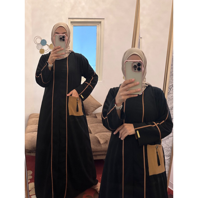 Jual Promo Abaya syari Gamis Hitam lis Turkey Dress Basic Arab Busui ...