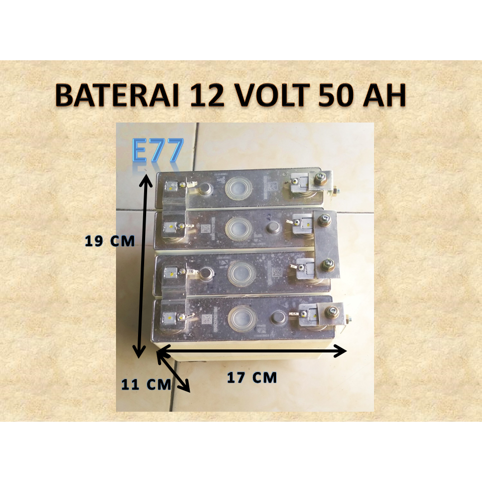 Jual baterai life po4 12 volt 50 ah seken | Shopee Indonesia