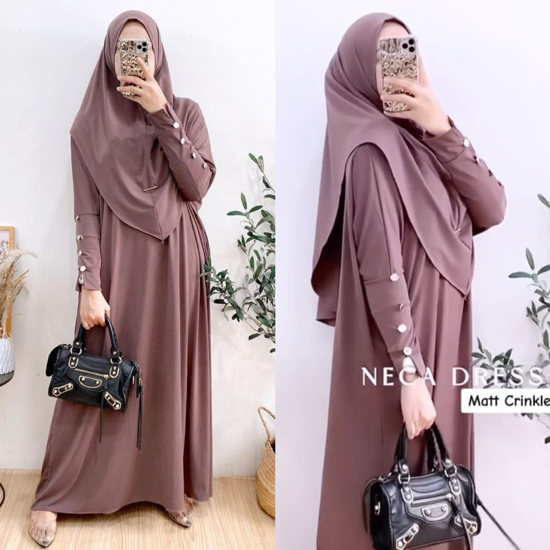 Jual NECA DRESS ABAYA FREE HIJAB ONESET GAMIS UMROH SETELAN GAMIS ...