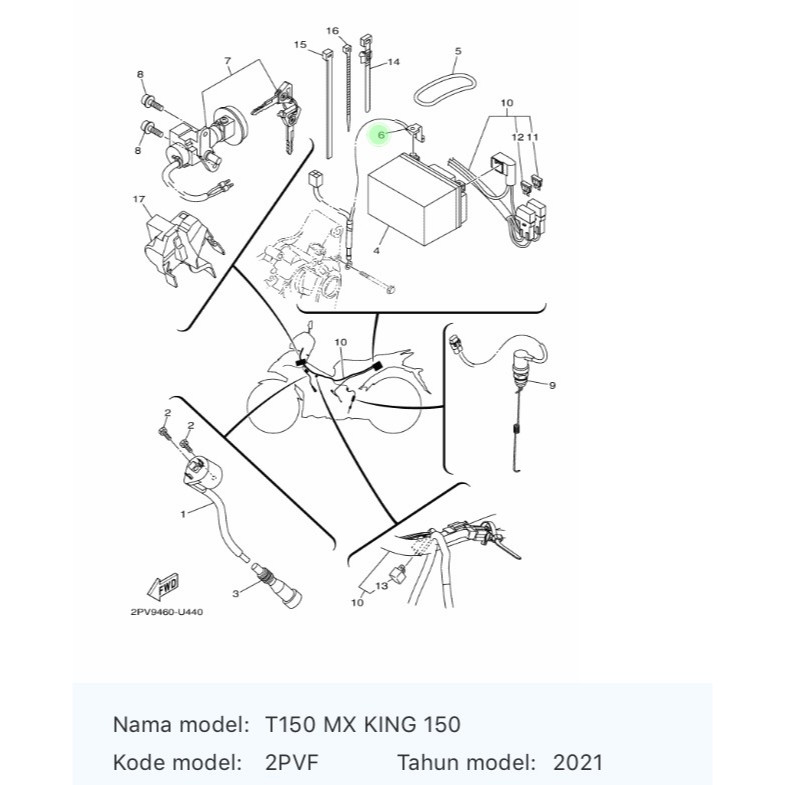 Jual Kabel Aki Minus MX King / WIRE, MINUS LEAD (2PV1) / 2PV-H2116-01 ...