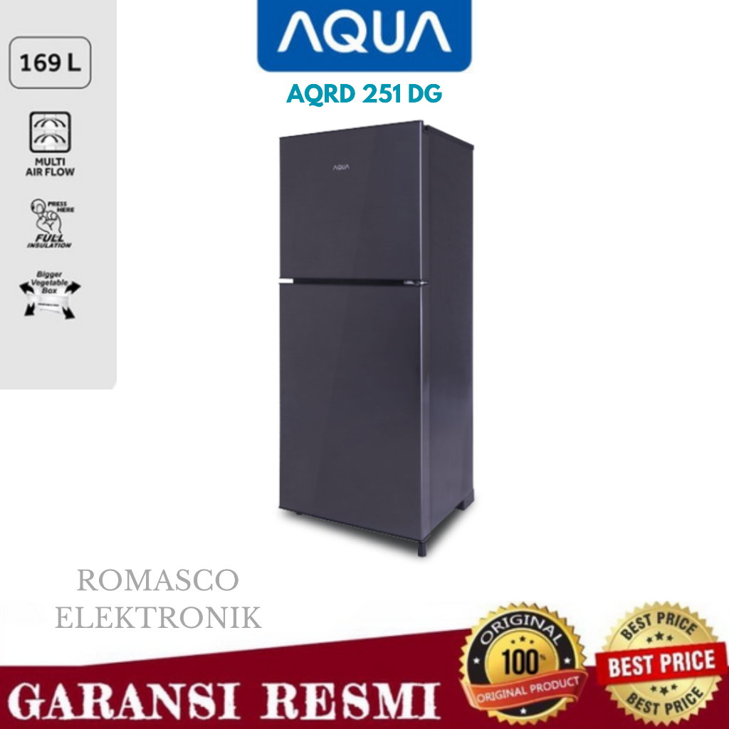 Jual AQUA KULKAS 2 PINTU SMALL AQR-D251-DG | Shopee Indonesia