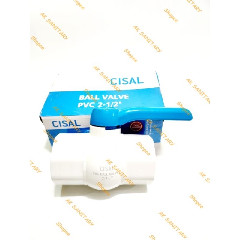 Jual Stop Kran PVC Polos 2,5" inch CISAL / BallValve PVC Putih ABS 2,5 ...