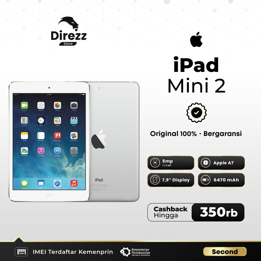 Jual IPAD MINI 2 32GB 64GB 256GB SECOND ORIGINAL WIFI CELLULAR | Shopee Indonesia