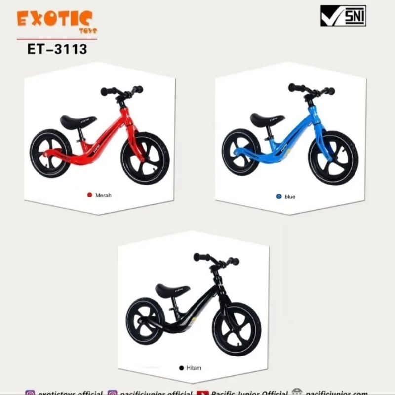 Jual SEPEDA ANAK PUSHBIKE EXOTIC ET - 3113 AIR BALANCE BIKE | Shopee ...