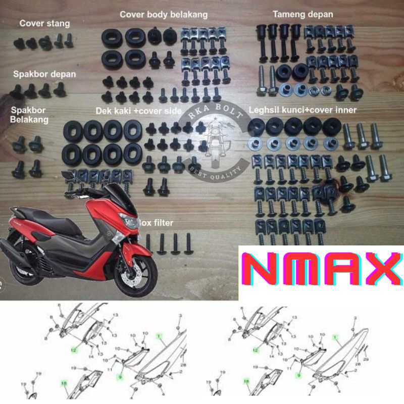 Jual Cod/baut full body yamaha nmax old /baut fullset bodi nmax old ...