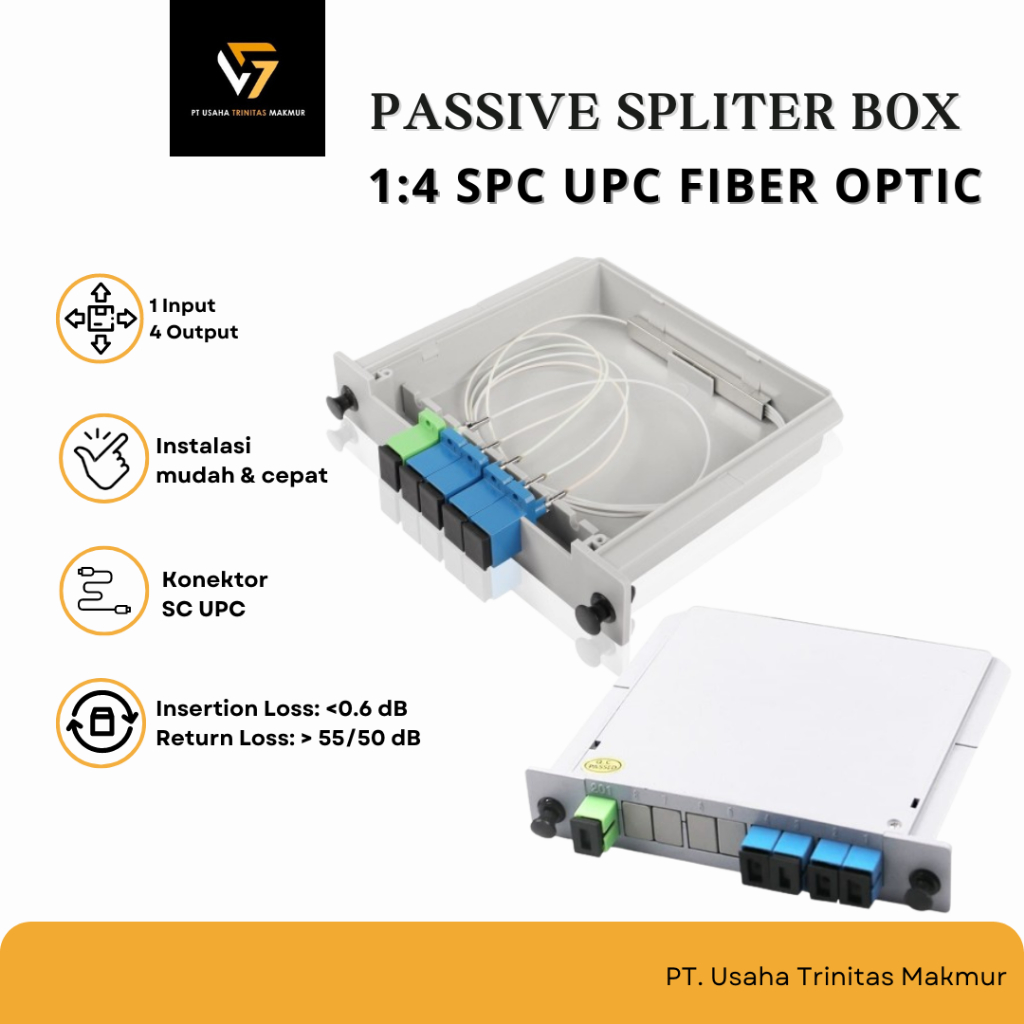 Jual Box Passive Splitter FTTH SC UPC PLC BOX FO 1:4 Fiber Optik Pasif ...