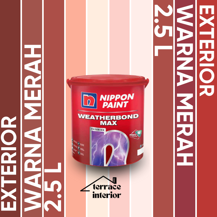 Jual Cat Tembok Exterior Weatherbond Max Nippon Paint Warna Merah 2.5 L ...
