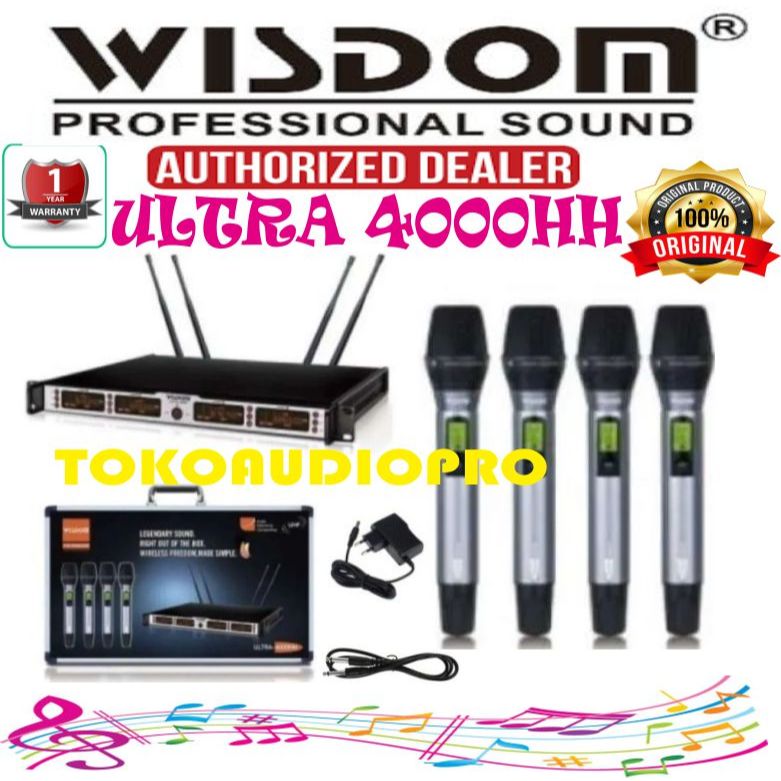 Jual Microphone Wisdom Ultra-4000 4-Channel Handheld UHF Microphone ...