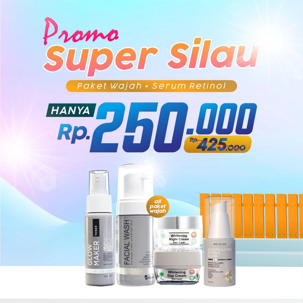 Jual MS GLOW-PROMO SILAU PAKET WAJAH ALL VARIAN (FREE SERUM RETINOL ...