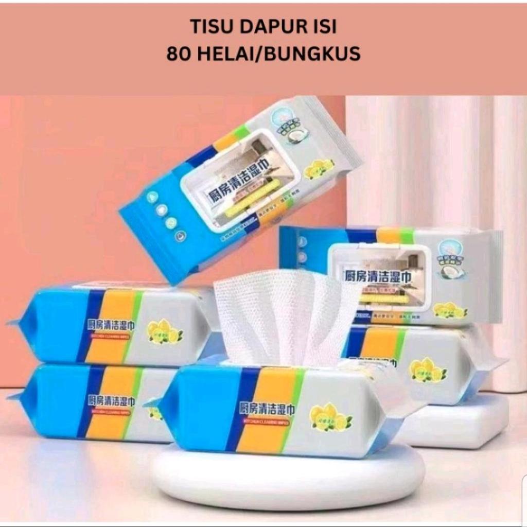 Jual Tisu Basah Dapur Isi 80 Pembersih Minyak Praktis Serbaguna Kain ...