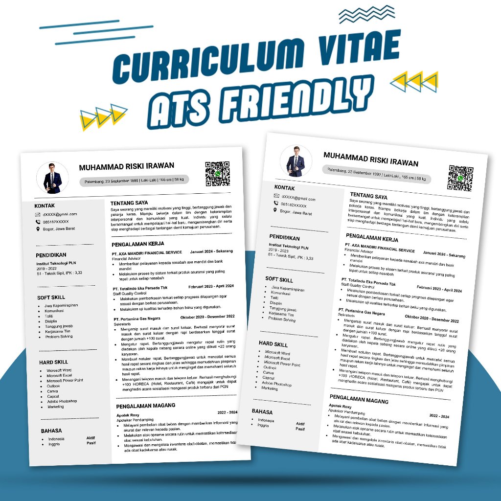 Jual Jasa Pembuatan Desain CV ATS Friendly - Curriculum Vitae ATS ...