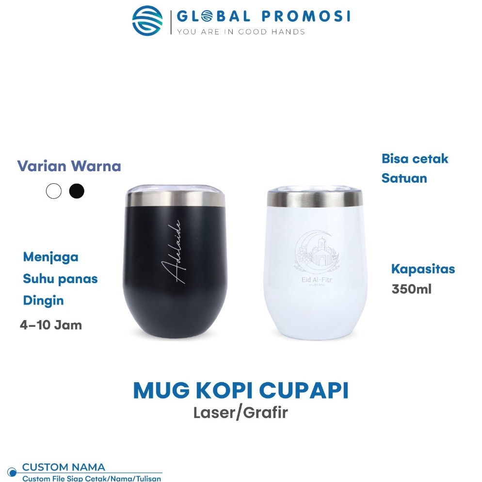 Jual KODE N57K Coffee Stainless Mug Egg Shaped Cupapi Custom Gelas Kopi ...
