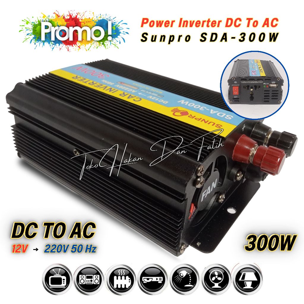 Jual Power Inverter SUNPRO SDA-300W CAS AKI MULTIFUNGSI - Inverter AC ...