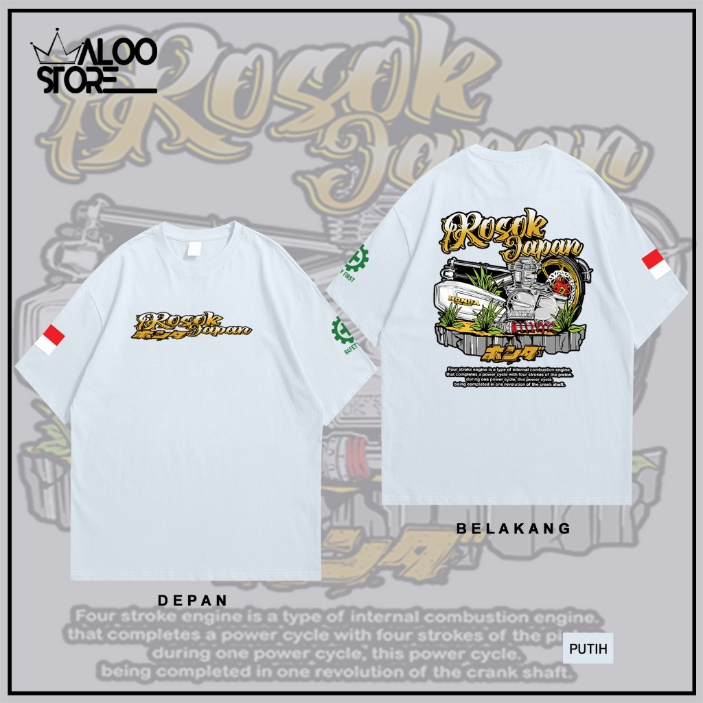 Jual Baju Kaos ROSOK JAPAN Cepek Max Kotak Pria Honda Ragat Gl Gl100 ...