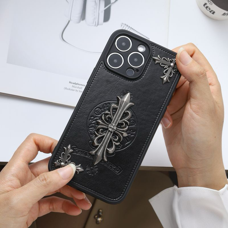 Jual Case iPhone Leather Chrome Hearts Fashion Case Casing Iphone XR/11 ...