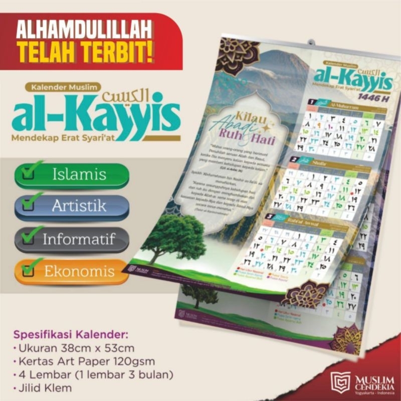 Jual Kalender Hijriyah Muslim Tahun 1446 Hijriyah “ Al-Kayyis ...