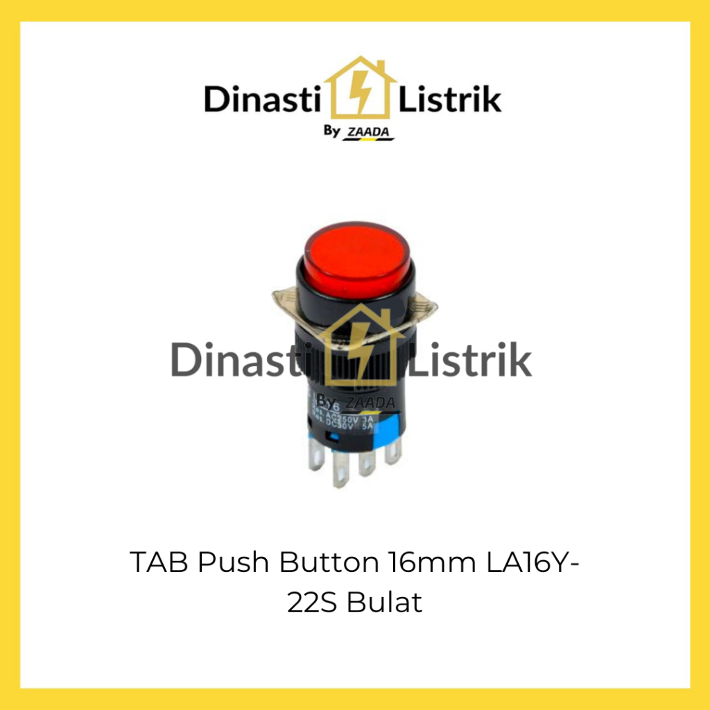 Jual TAB Push Button 16mm LA16Y-22S Bulat | Shopee Indonesia