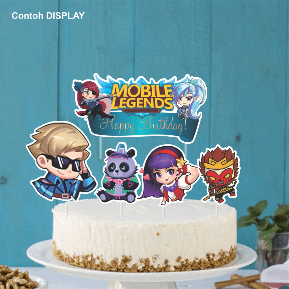 Jual Topper Kue Cake Kertas Mobile Legends Lucu Keren Kartun | Shopee ...