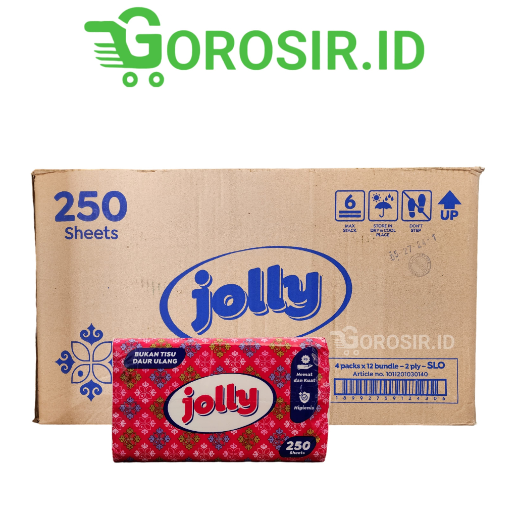 Jual TISSUE TISU JOLLY 250 SHEET 2 PLY 1KARTON ISI 48 PCS | Shopee ...