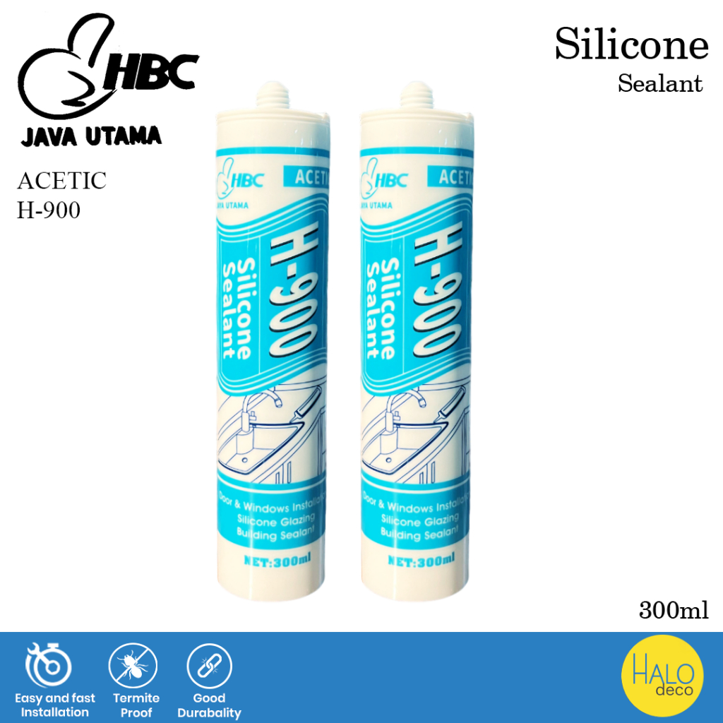 Jual HBC Lem Kaca Sealant Acetic H-900 300ml, lem pintu, lem jendela ...