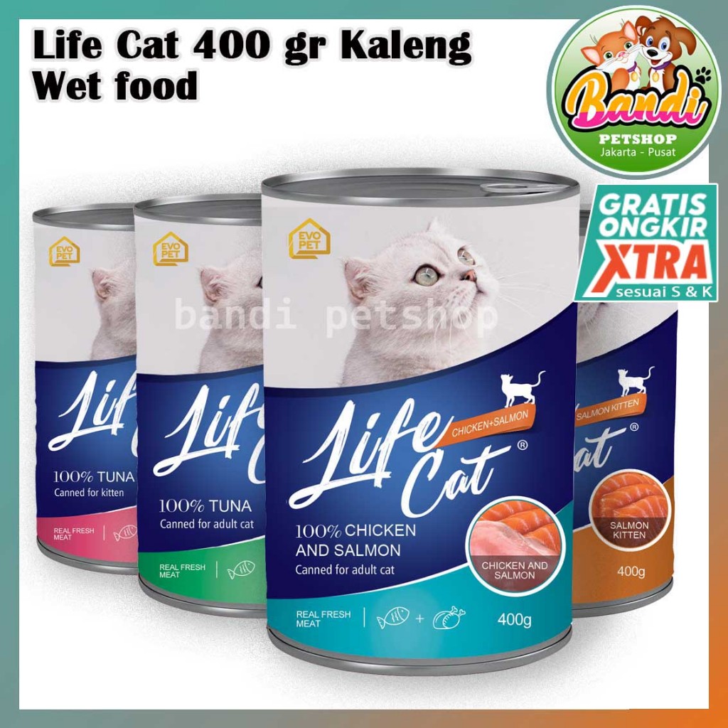 Jual LIFE CAT kaleng 400 gr, Makanan basah Kucing lifecat 400 gram di ...