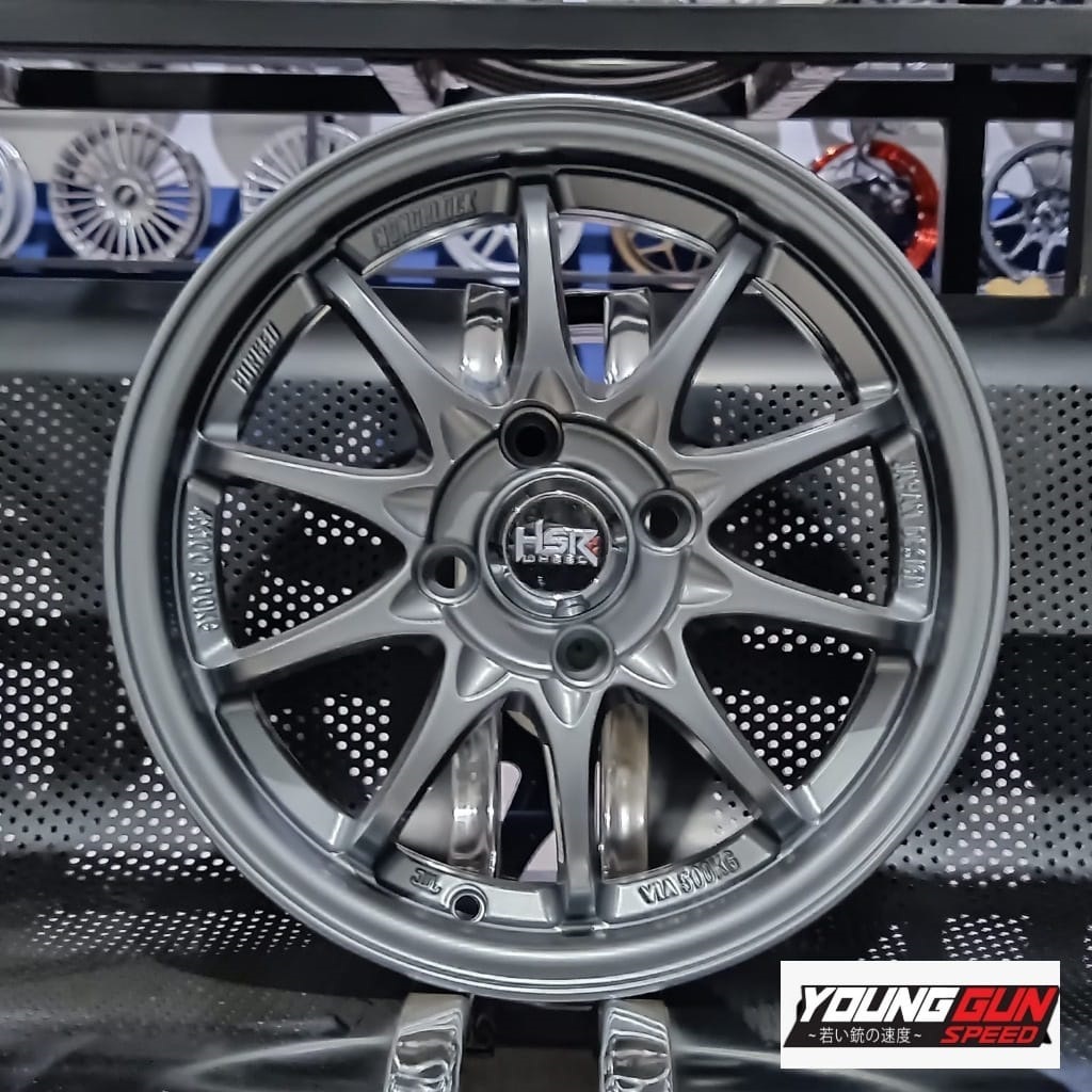 Jual pelek mobil brio agya calya sigra ring 14 velg racing r14 hsr hiroshima grey | Shopee Indonesia