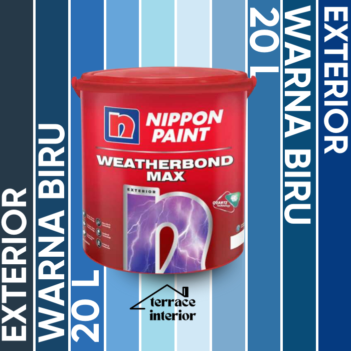 Jual Cat Tembok Exterior Weatherbond Max Nippon Paint Warna Biru 20 L ...