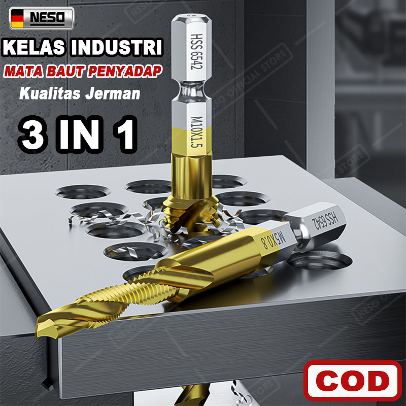 Jual NESO Mata Bor Pembuat 6PCS Ulir Drat Drill Tap Set Hex Twist ...