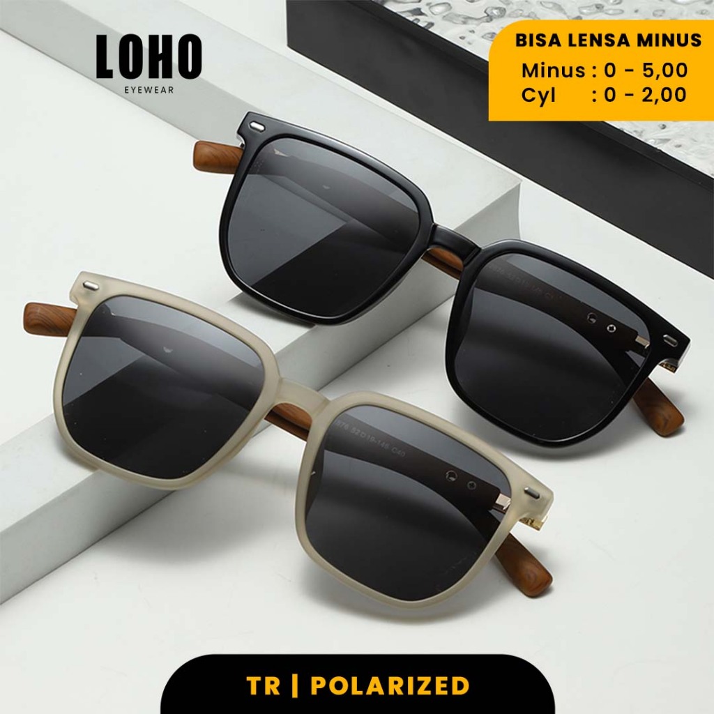 Jual LOHO Kacamata Hitam Polarize Anti Uv 400 Motif Kayu Sunglasses ...