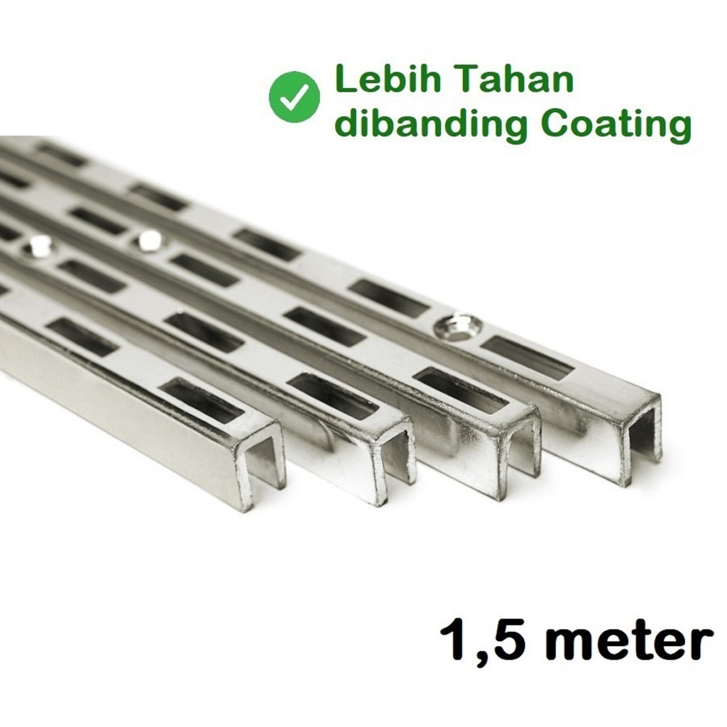 Jual Tiang Bracket Stainless 150 cm - Rel Dinding Display Braket 1,5 ...