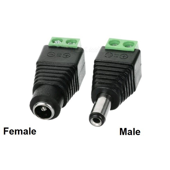 Jual Jack DC Male Female Adaptor Konektor Untuk CCTV LED 2.1x5.5mm ...