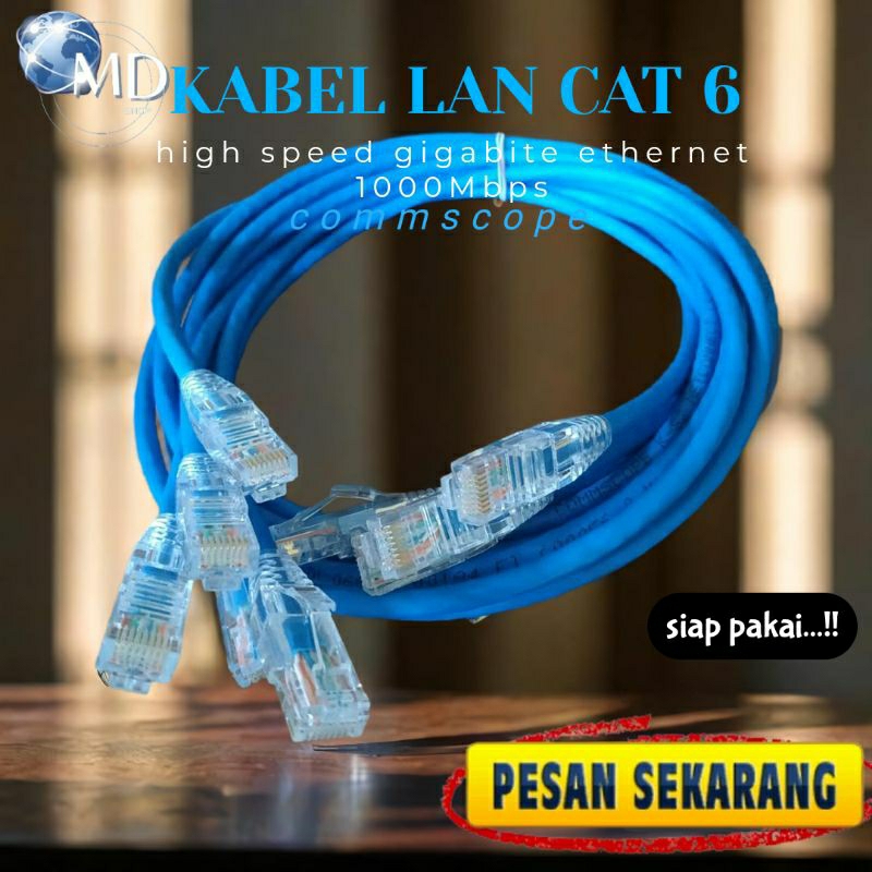 Jual KABEL LAN CAT 6 ETHERNET gigabit suport por rj45 cat 6 commscope ...