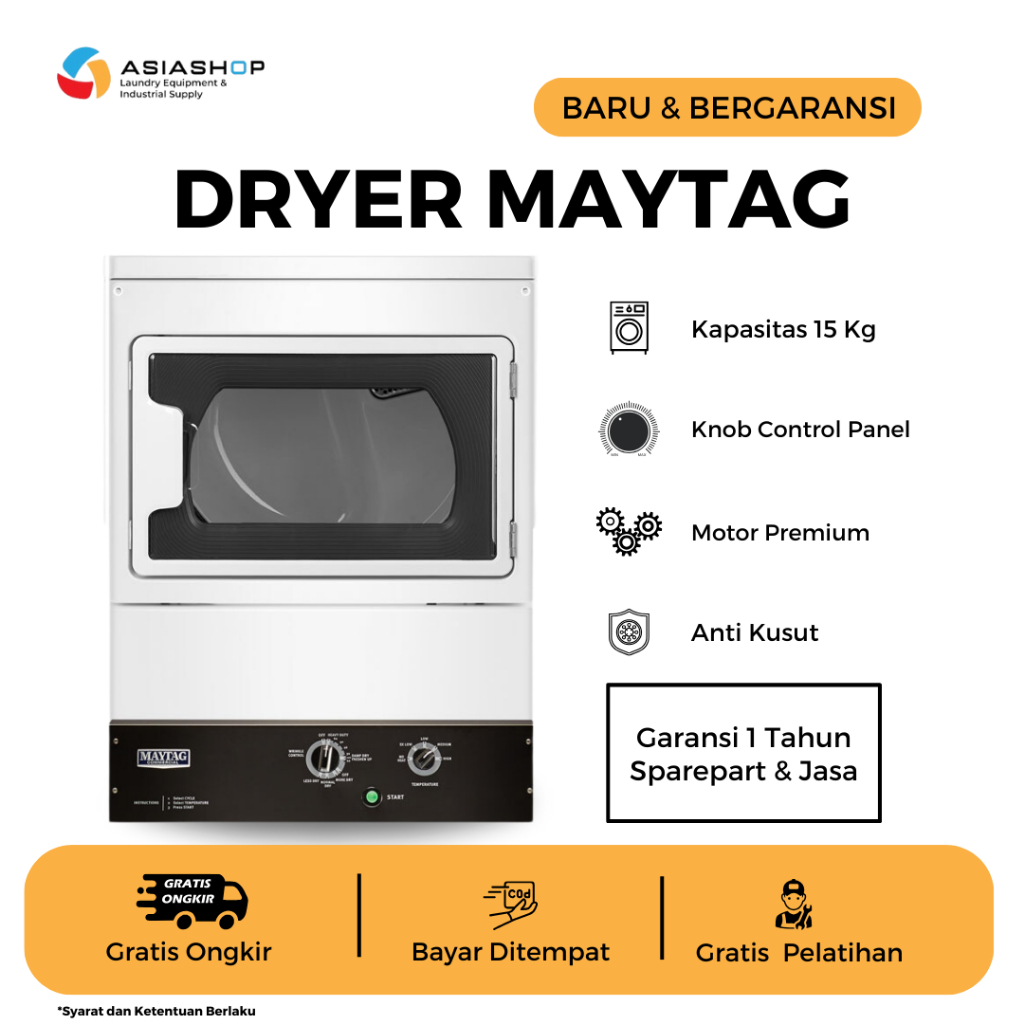 Jual Mesin Pengering Dryer Gas Maytag Kapasitas 10,5Kg - Panel Bawah ...