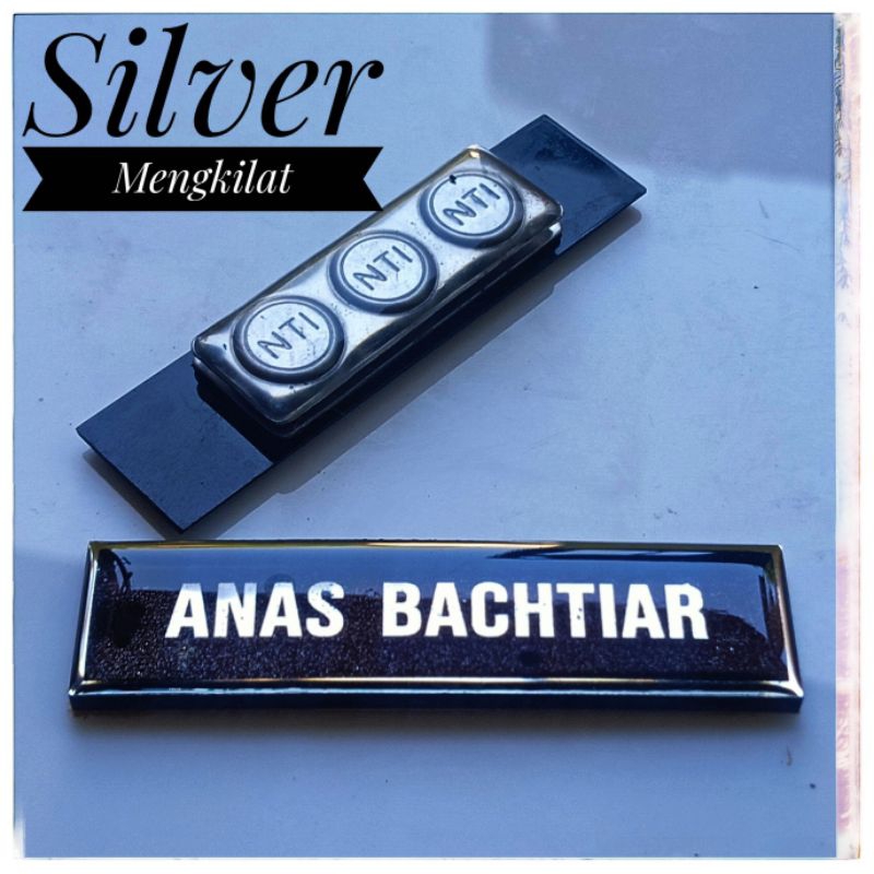 Jual Name Tag Warna Silver / Perak # Name Tag Silver #Name Tag ...