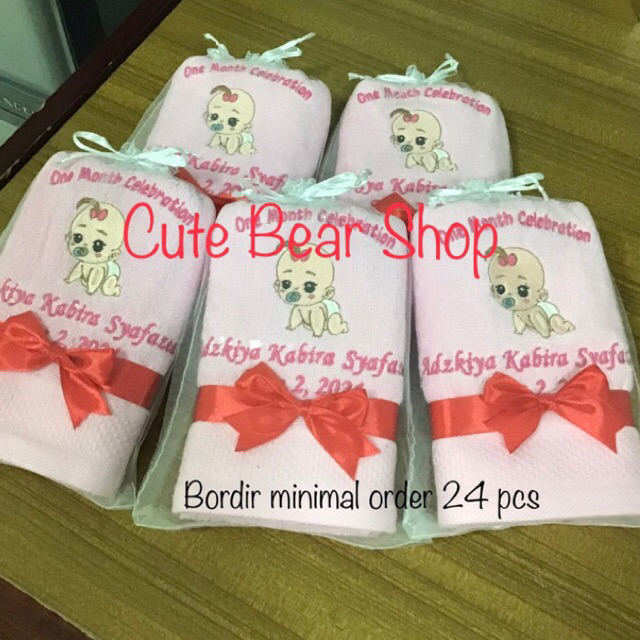 Jual Souvenir Handuk Bordir Gambar Nama Logo Custom/Souvenir Handuk ...
