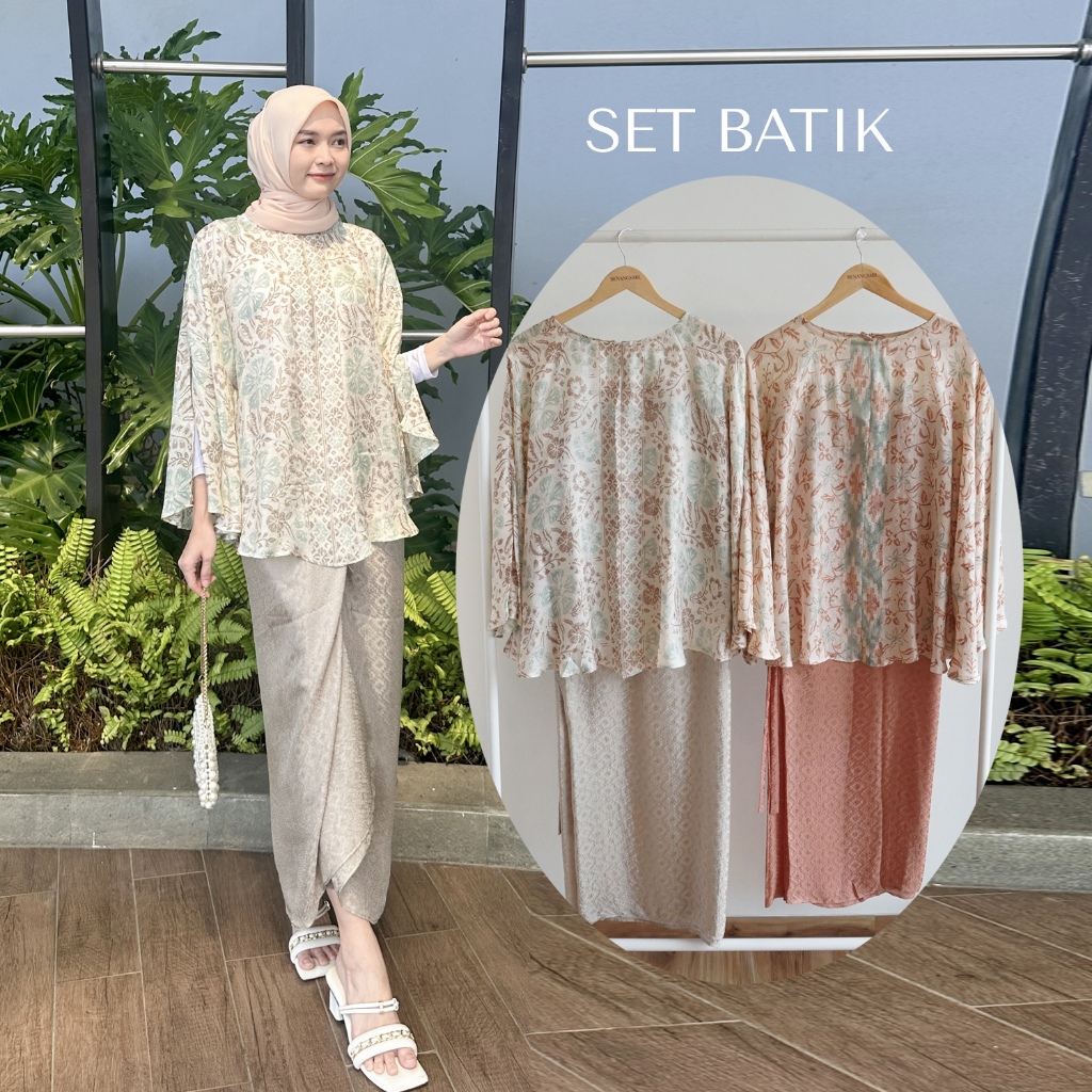 Jual Benangsari Hilda Set Kaftan Batik Viscose Wanita Viskos Batwing ...