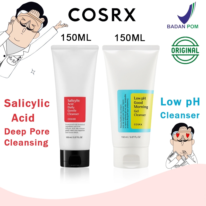 Jual COSRX Salicylic Acid Facial Wash 150ML+Low PH Good Morning Cuci ...