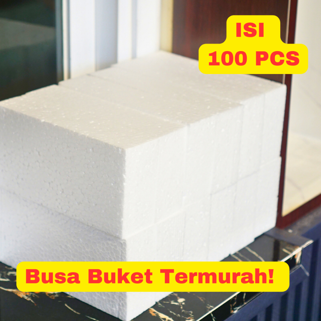 Jual 100 PCS Foam Busa bunga Putih / Oasis busa bunga kering / Oasis ...