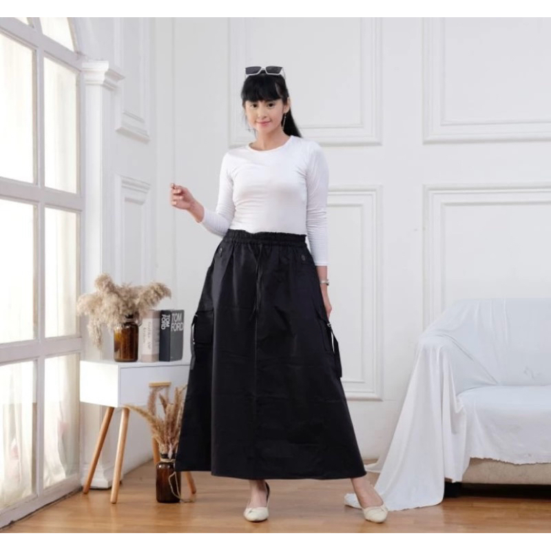 Jual Rok cargo All size/ rok kekinian korean style combad twill streech ...
