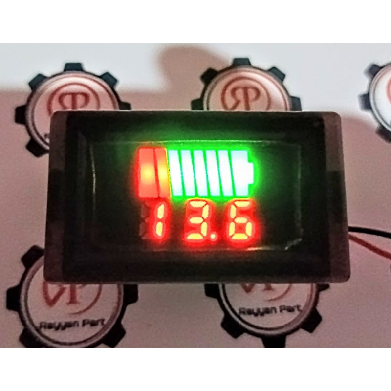 Jual Dual Display Voltmeter + baterai Indicator DC 12V - 72V With Frame | Shopee Indonesia
